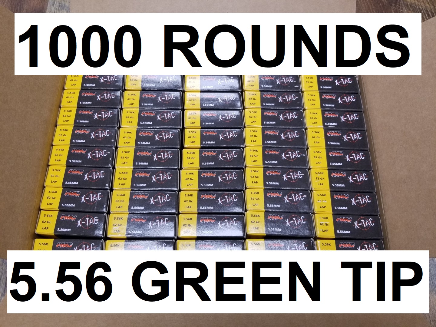 1000 Rounds PMC X TAC 556 Ammo 62GR LAP Green Tip 5.56 62gr PMC XTAC ...