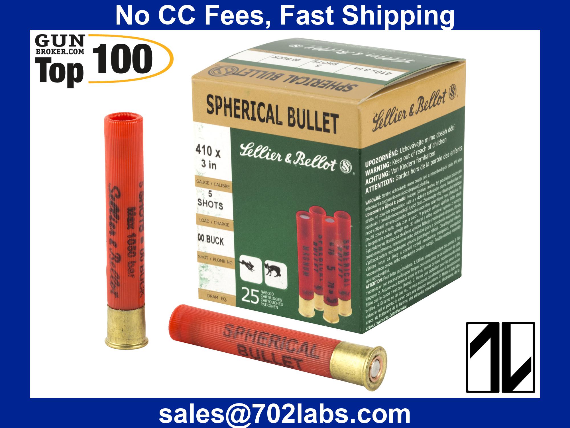 410 Gauge 3" 00 Buck Sellier & Bellot Super Speed 5 Pellets - Shotgun ...