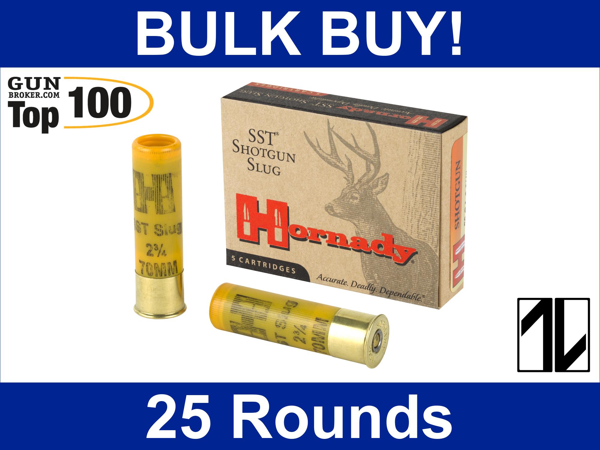 Hornady SST 20 Gauge 2.75" 250 Grain Sabot Slug 25 Rounds - Shotgun ...